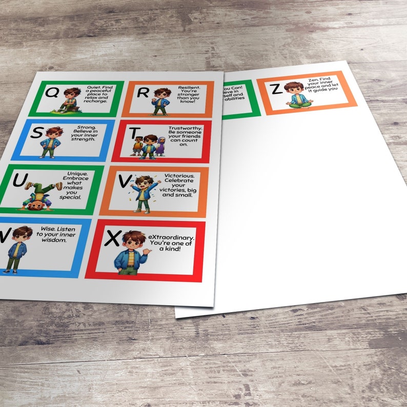 Printable Inspirational Alphabet Cards & Poster Set - Empower Kids With ...
