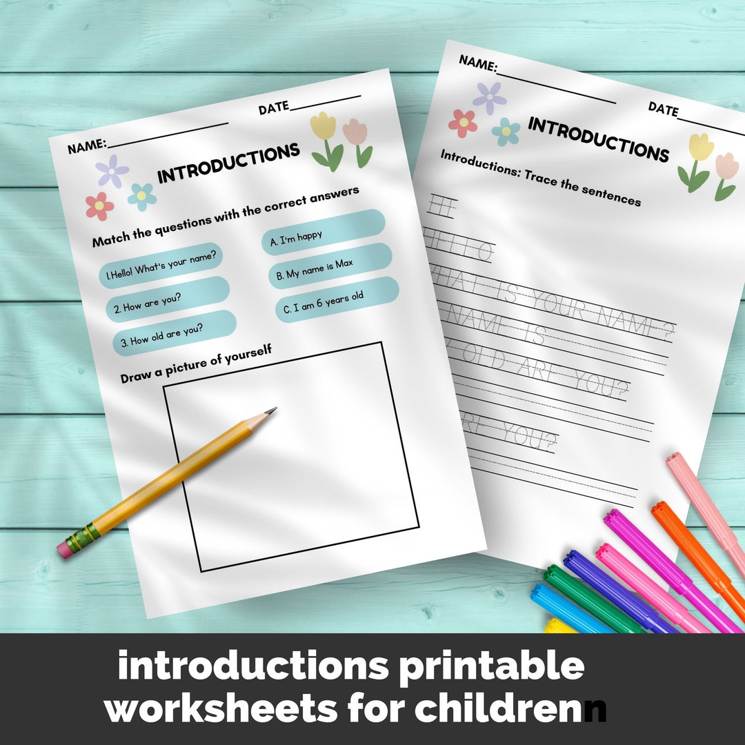 Introductions Worksheets for Kids - Preschool Worksheets - Pencil ...