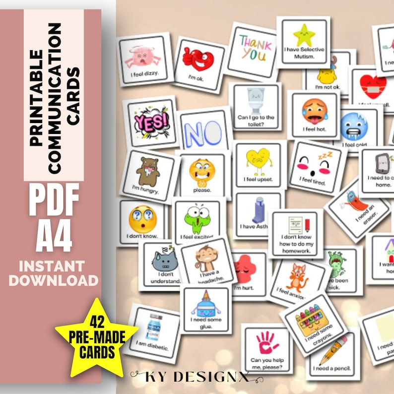 Printable Communication Cards for Non-verbal, Autism, Children ...