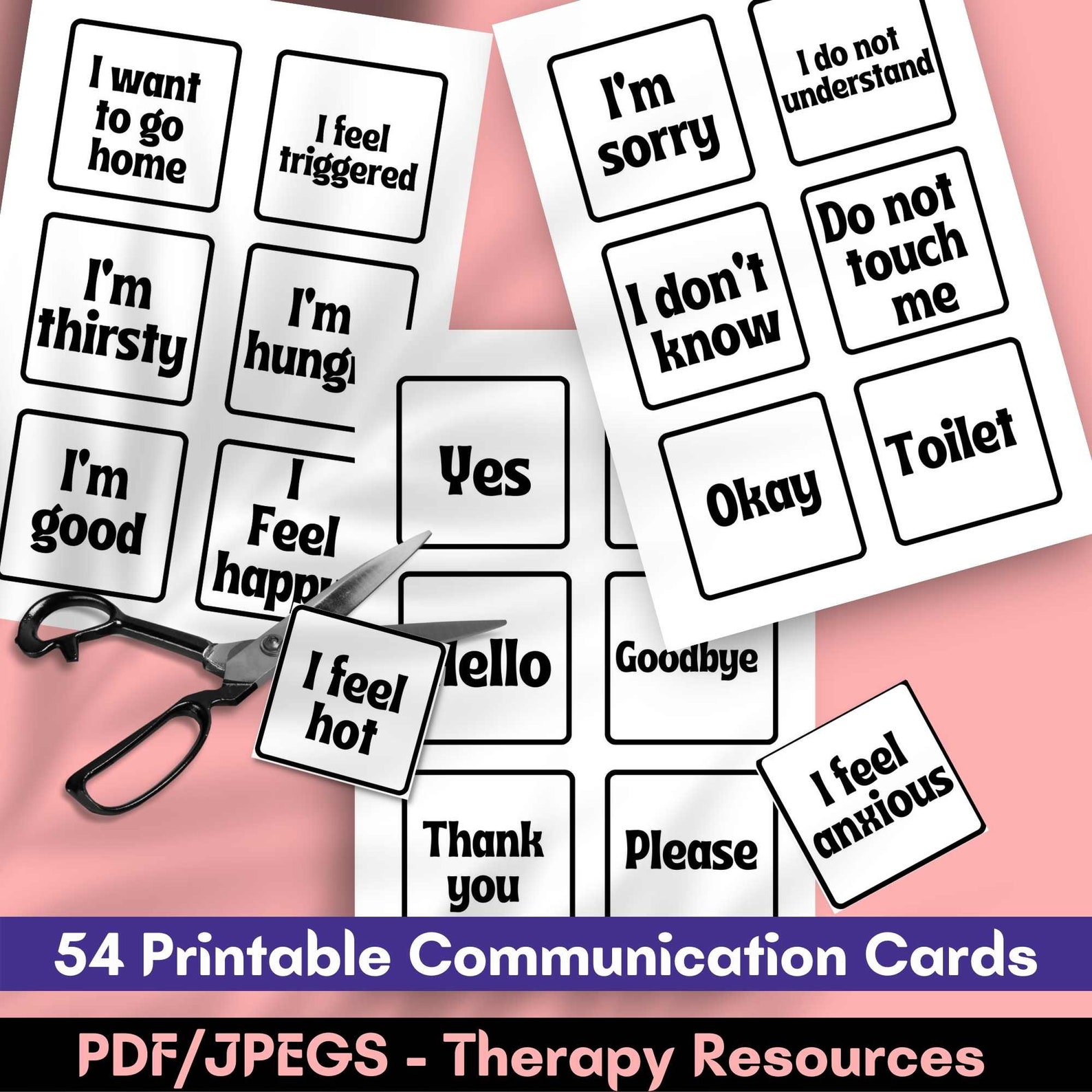 Printable Communication Cards for Selective Mutism Anxiety - Etsy