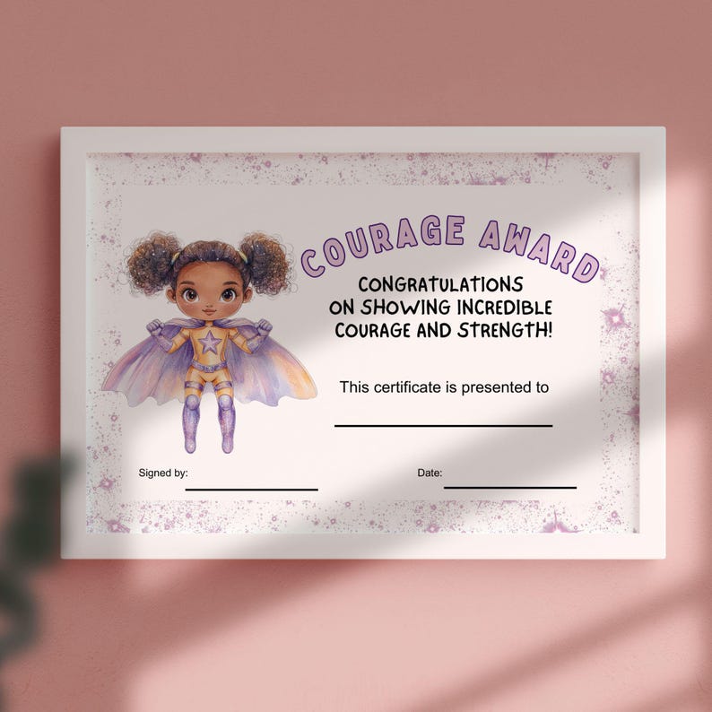 Printable Courage Award Printable Certificate for Kids Bravery ...