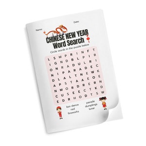Printable Chinese New Year Worksheet, Chinese New Year Word Search ...