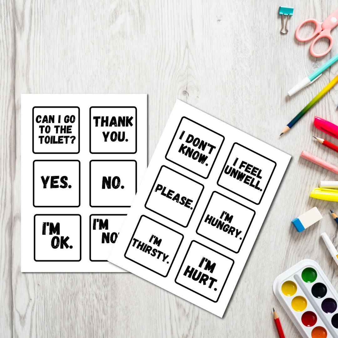 Printable Communication Cards, Selective Mutism, Communication Board ...