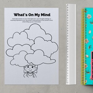 Printable What's on My Mind Worksheets, Art Therapy, Therapeutic Art ...
