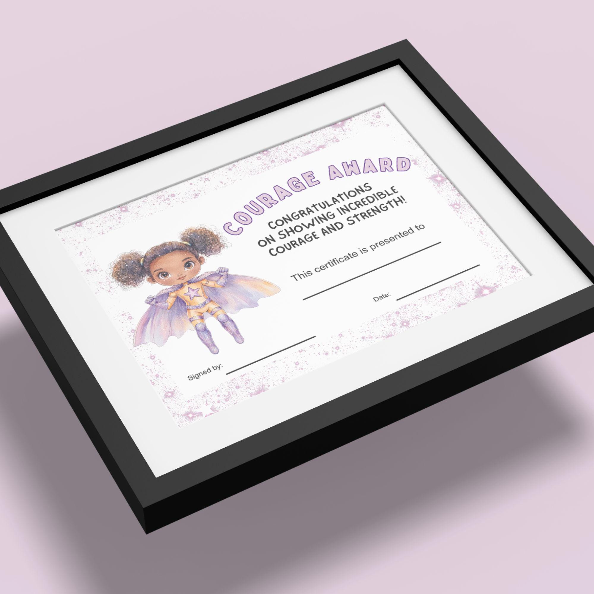 Printable Courage Award - Printable Certificate for Kids - Bravery ...