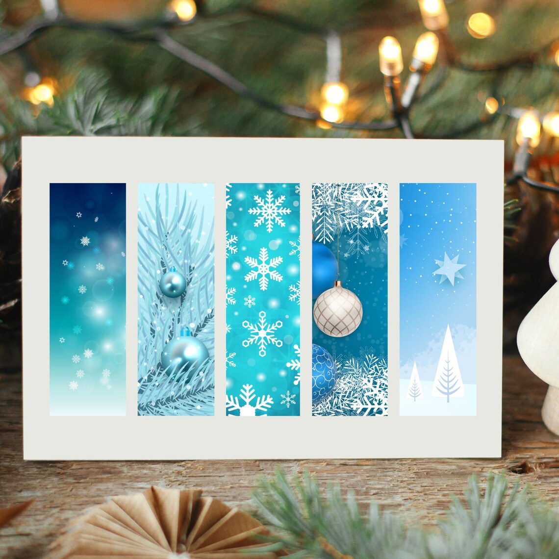 Christmas Printable Bookmarks Holiday Bookmarks Festive - Etsy