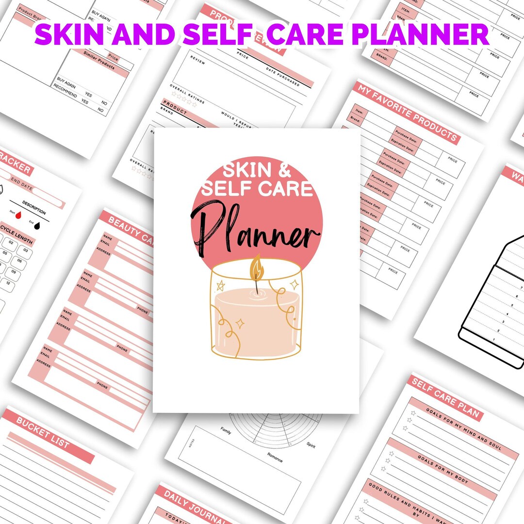 Printable Skin and Self Care Planner - Pdf - 45 Pages - Mood Tracker ...