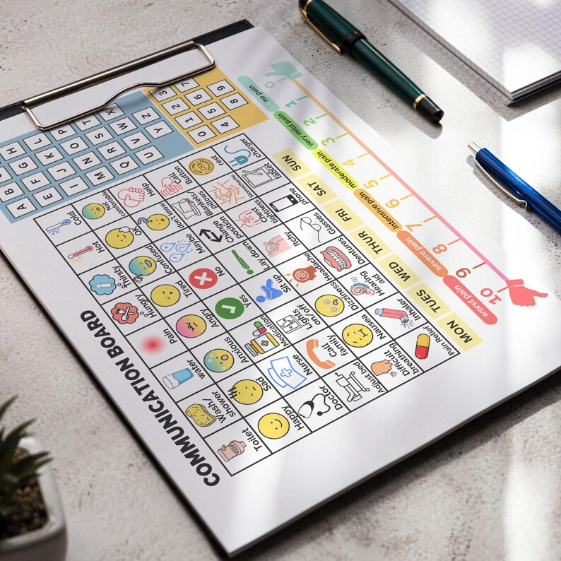 Printable Communication Board for Hospital Stay Pecs ICU Intensive Care ...