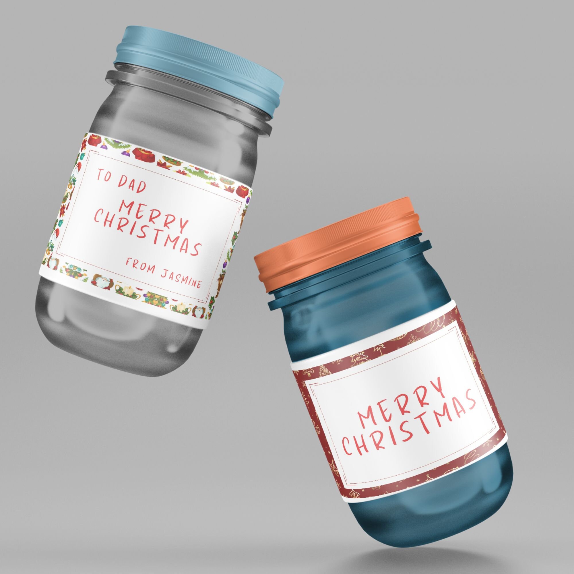 Printable Blank Christmas Wine Labels / Christmas Jar Labels / Write ...