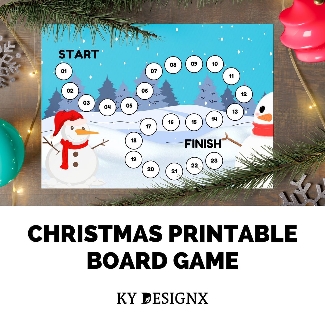 Christmas Printable Board Game, Family Board Game, Winter Board Game ...