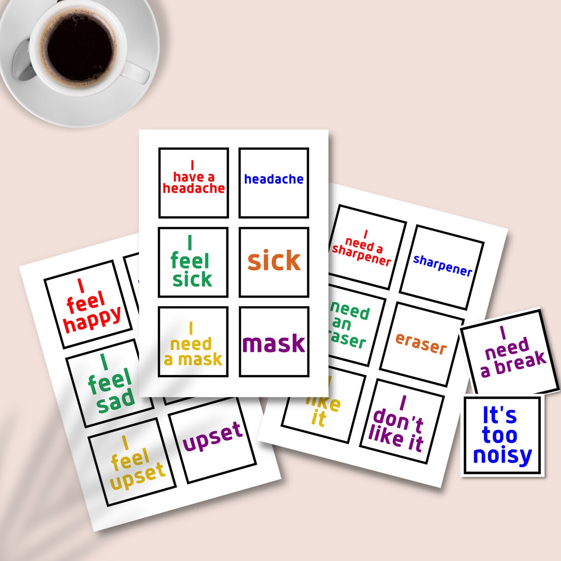 180 Printable Communication Cards for Non-verbal, Autism, Selective ...