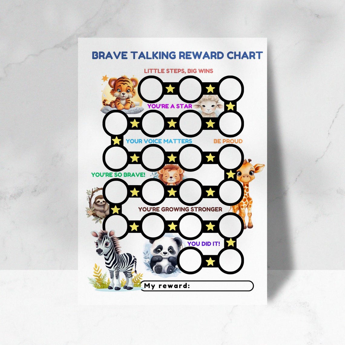 Printable Brave Talking Reward Chart for Kids, Children, Selective ...