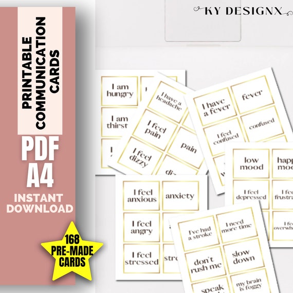 Printable Communication Cards for Stroke Dementia - Etsy