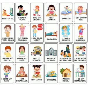 Printable ESL Flashcards for Teaching Daily Routines, Visual Daily ...