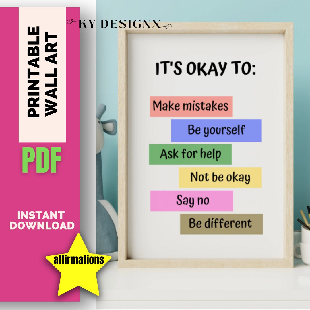 It's Okay To, It's Okay to Printable, , Classroom Decor, Classroom ...