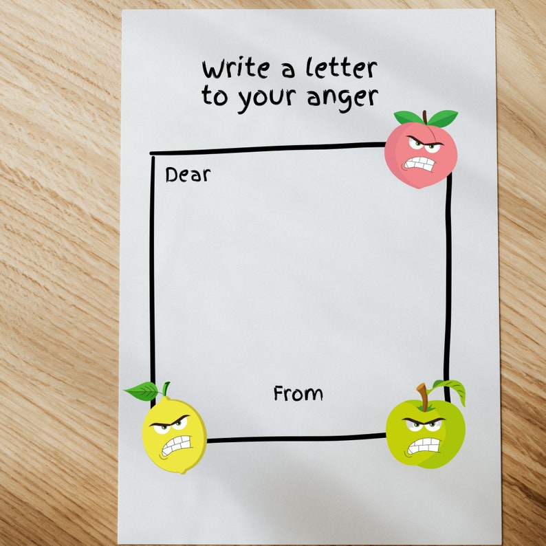 Printable Write a Letter to My Anger Worksheet Anger Management ...