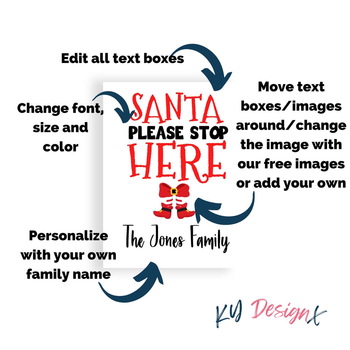 Editable Printabe Santa Stop Here, Editable Sant Stop Here Sign Corji ...