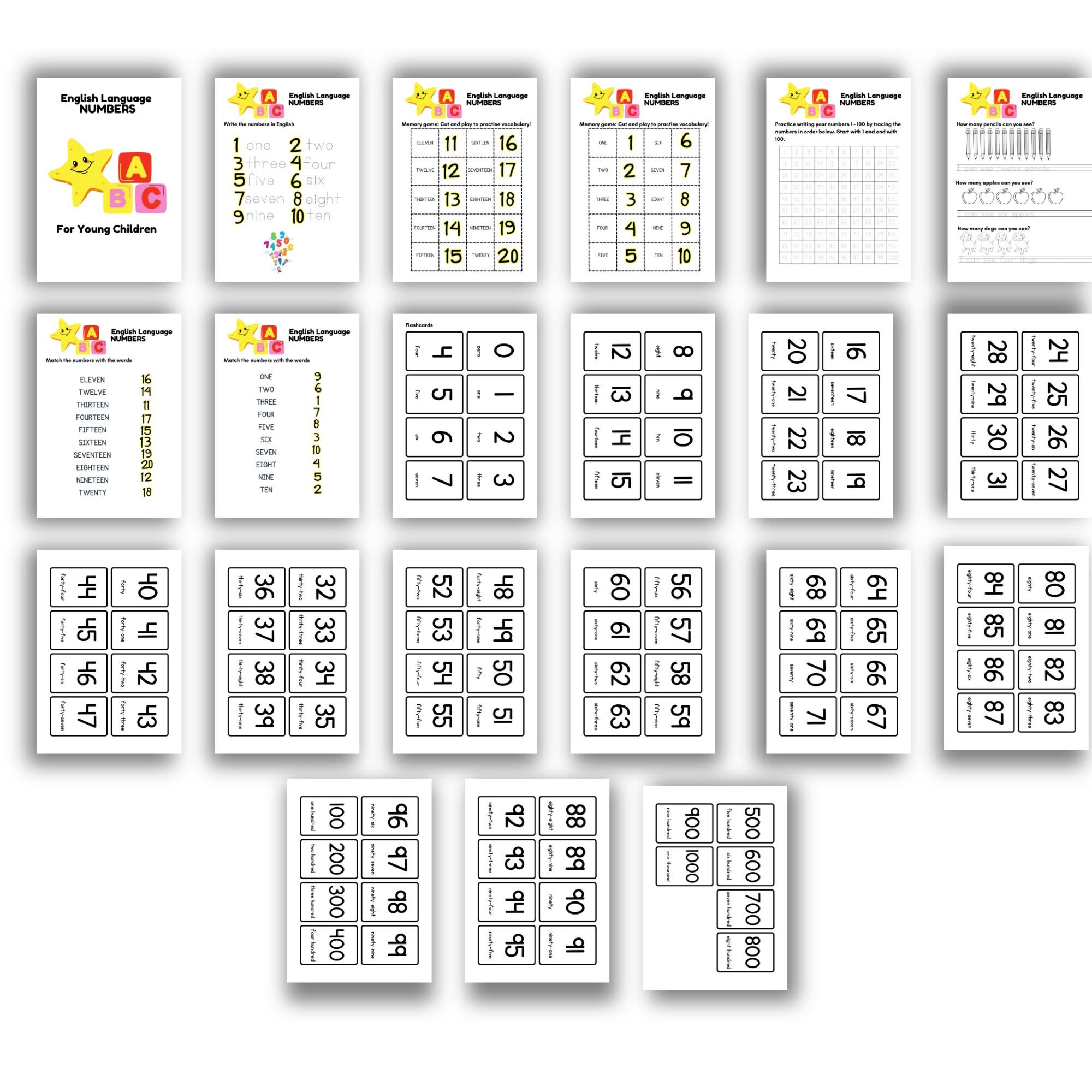 ESL Numbers Worksheets / ESL Number Workbook, Number Worksheets ...