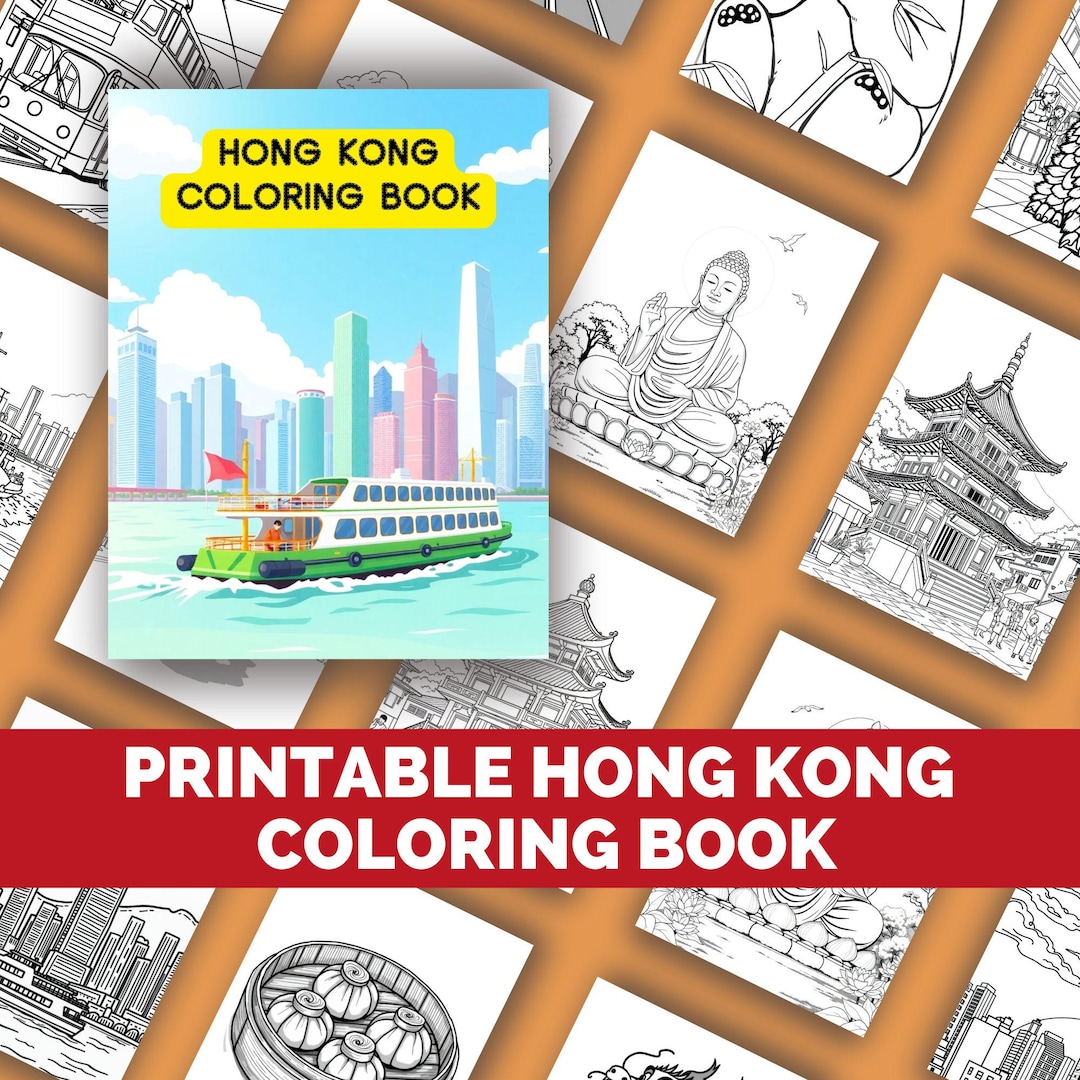Printable Hong Kong Coloring Book - Cityscape Colouring - Travel ...