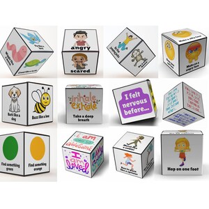 12 Printable Action Dice Cubes, Imaginative Play Cubes, Exercise, Story ...