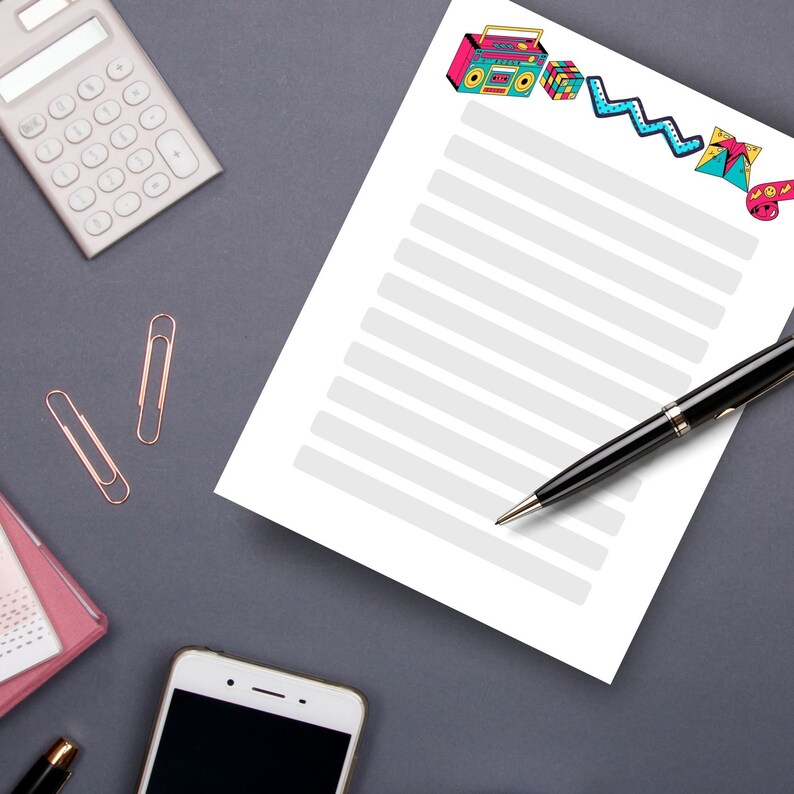 90s Nostalgia Stationary Paper. Printable Writing Stationery ...