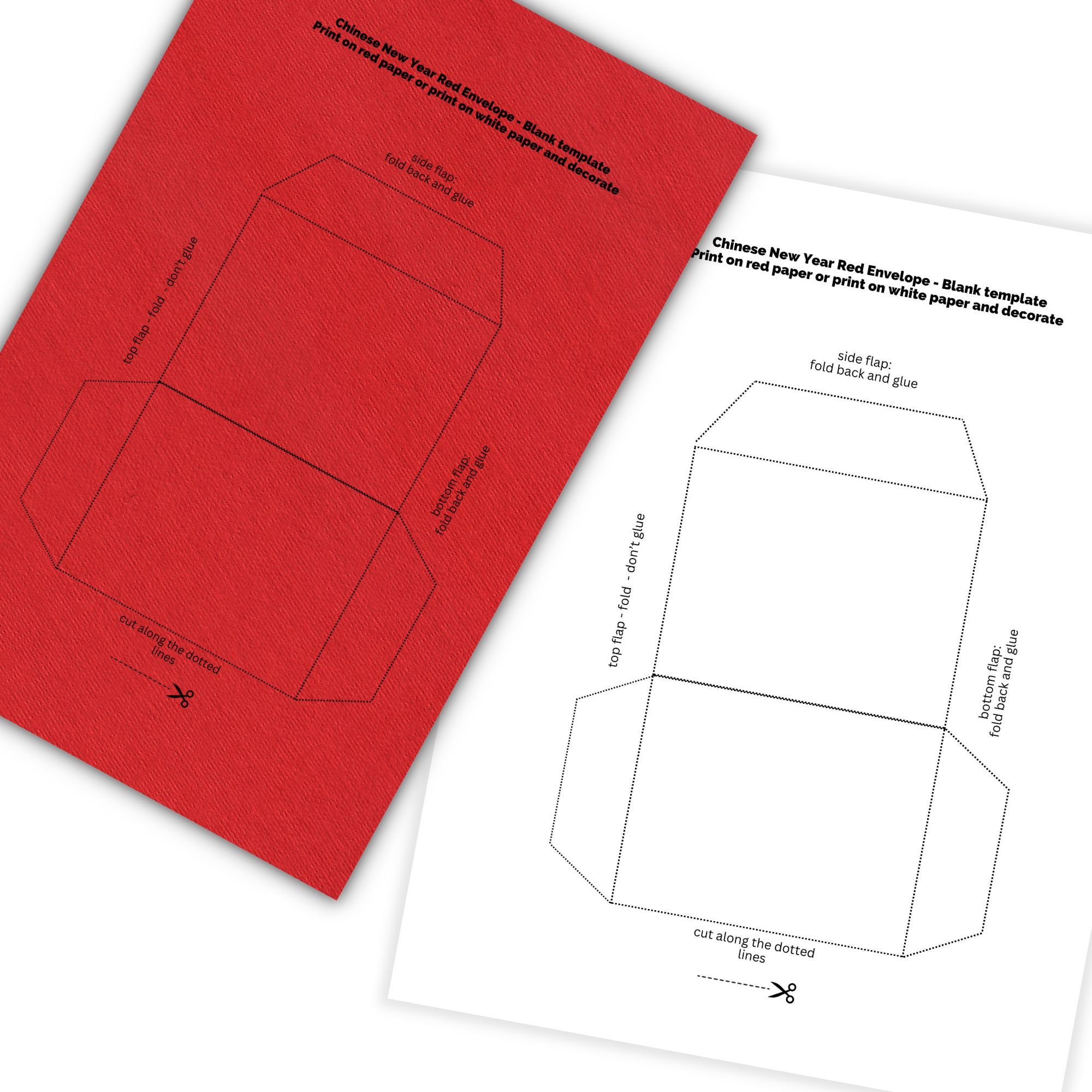 Printable Chinese RED Envelope,lai See, Chinese New Year Envelopes, DIY ...
