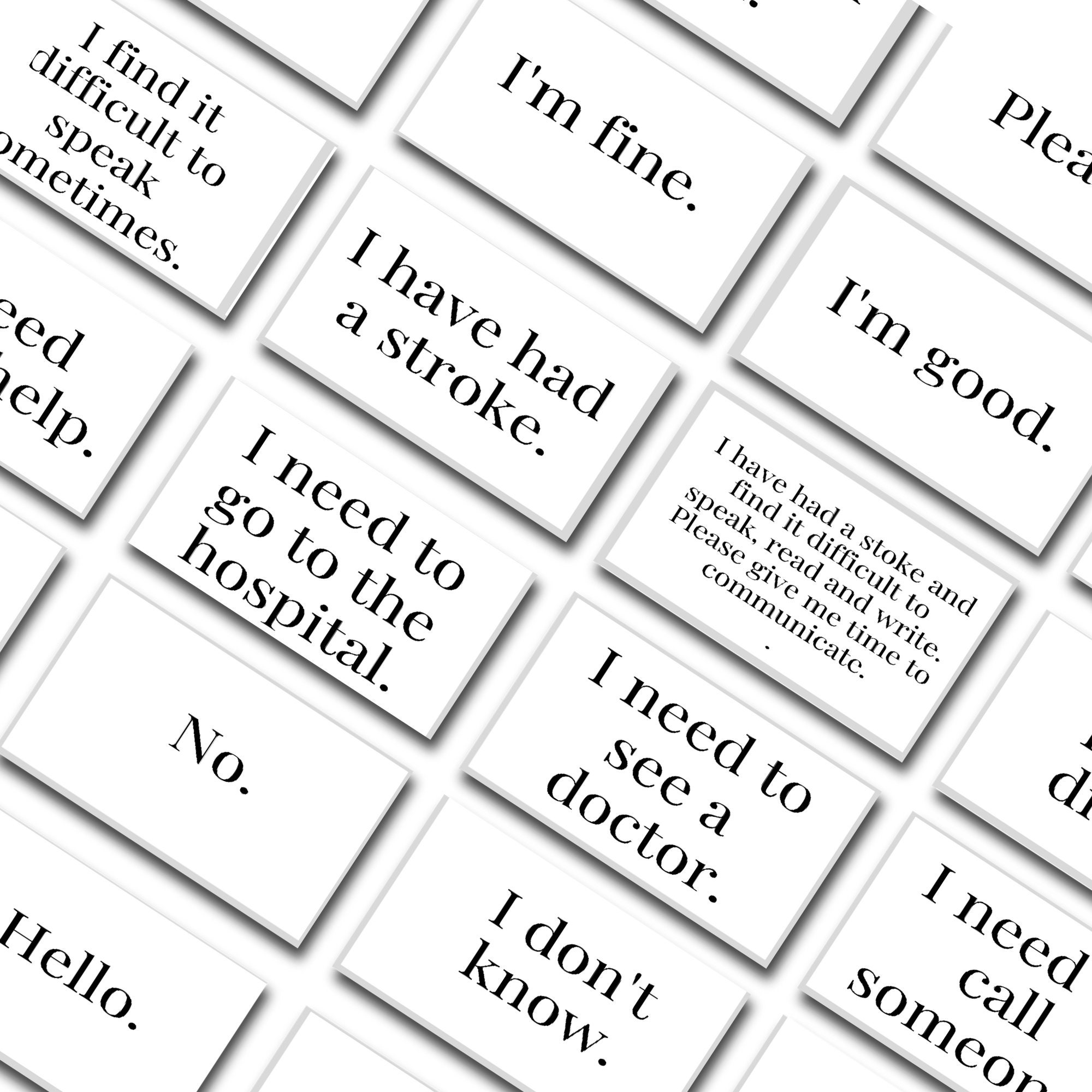 Printable Communication Cards, Non-verbal, Autism, Teens, Adults ...