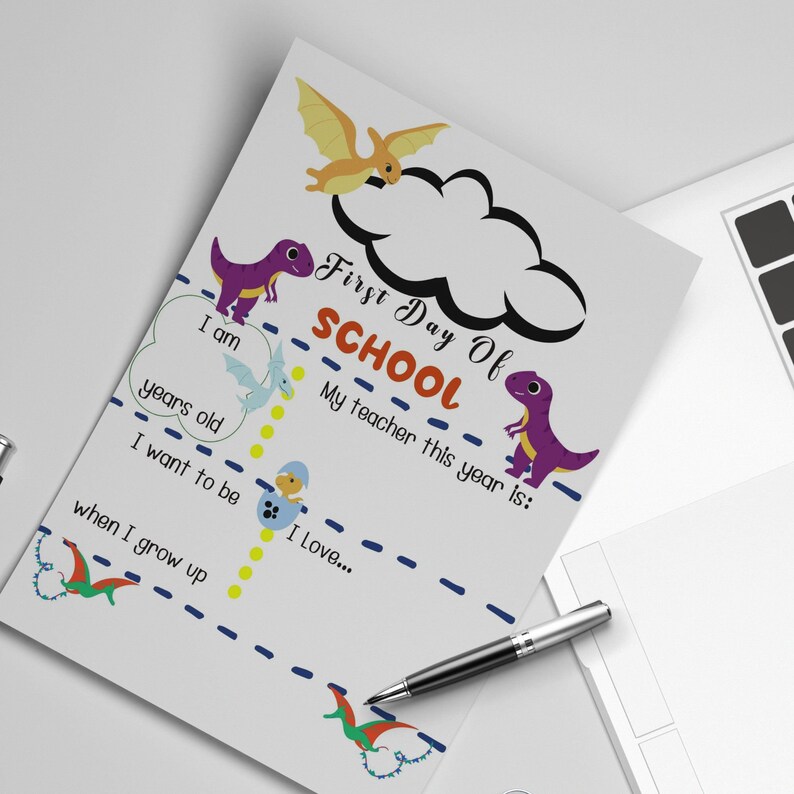 Editable Dinosaur Canva First Day of School, First Grade, Second Grade ...
