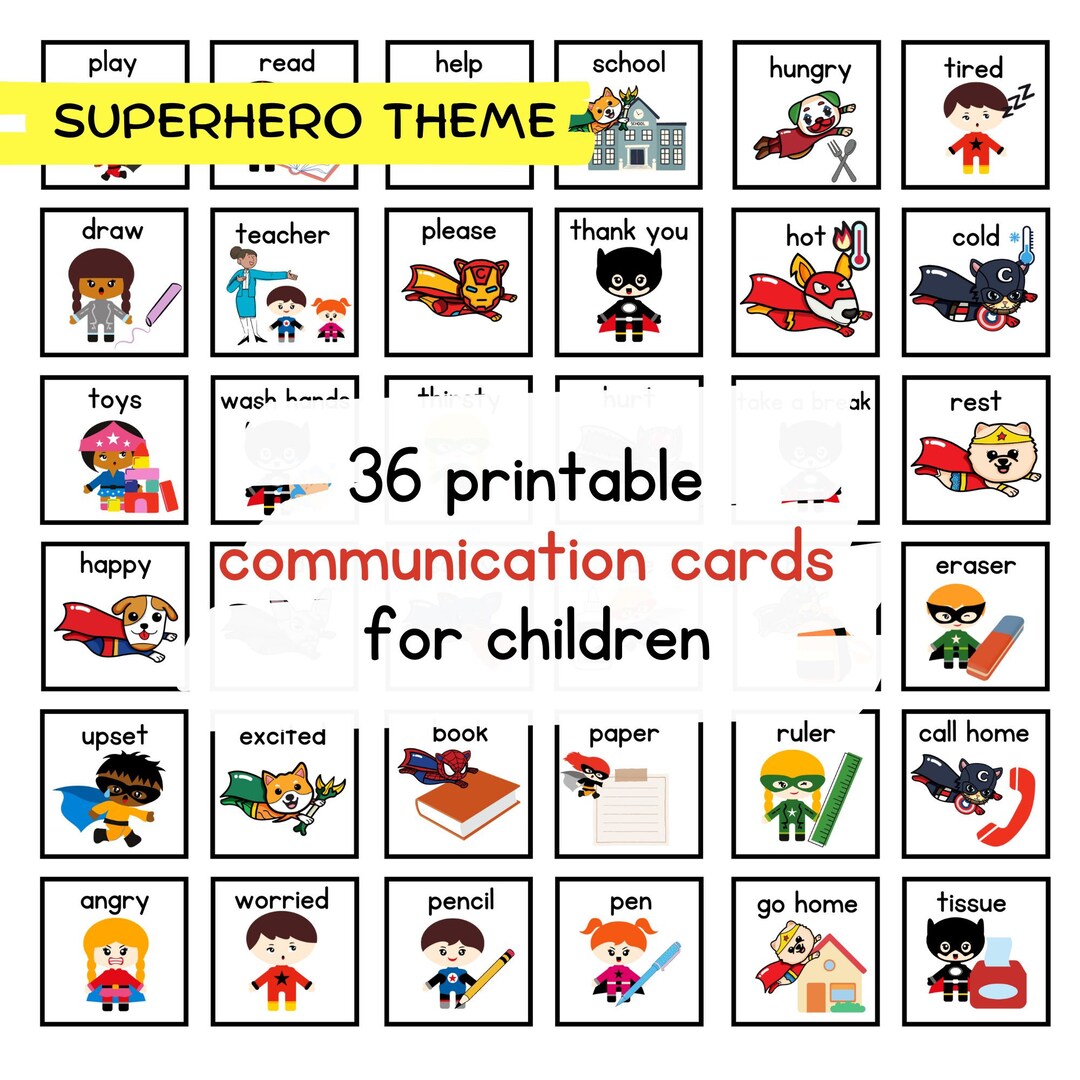 36 Printable Communication Cards for Children. Printable Communication ...
