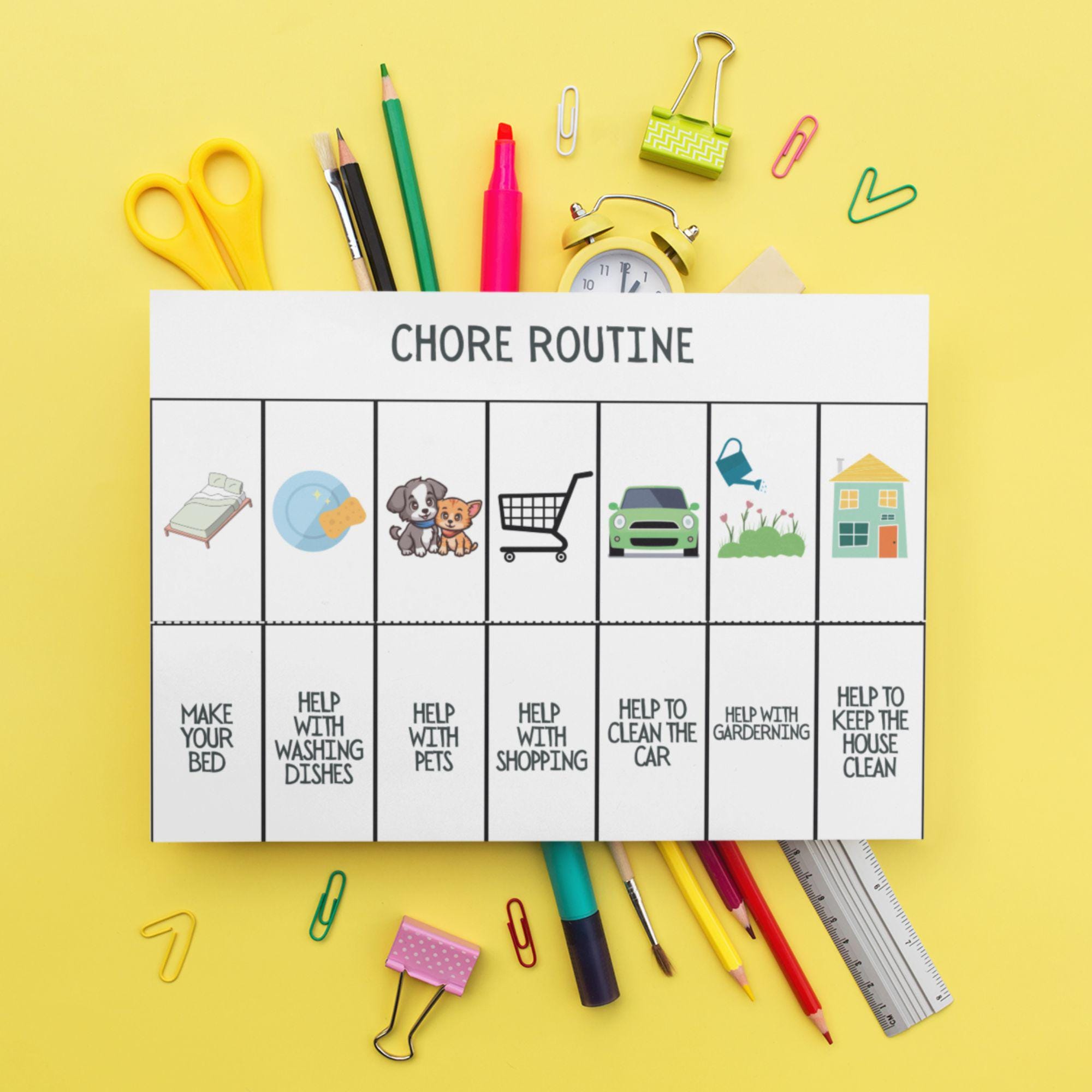 Printable Kids Routine Chart – Boy Version - Male Routine Chart, Autism ...