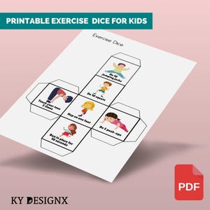 Printable Exercise Dice for Kids, Printable Fitness Dice, Fun Workout ...
