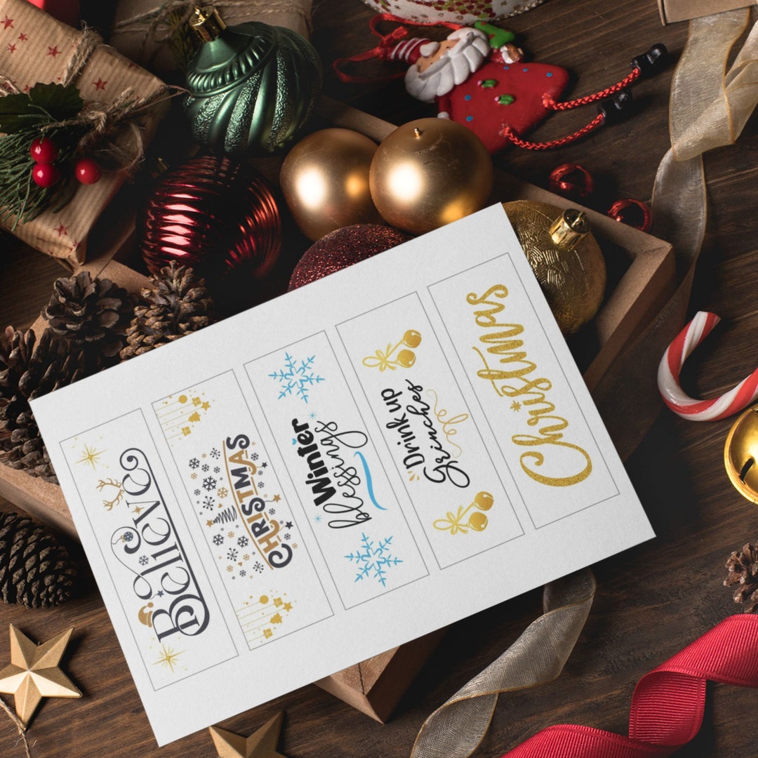 Christmas Printable Bookmarks, Holiday Bookmarks, Festive Bookmarks ...