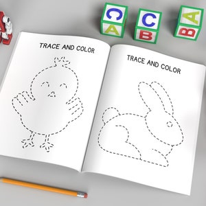 Printable Trace and Color Fine Motor Development Worksheets for ...