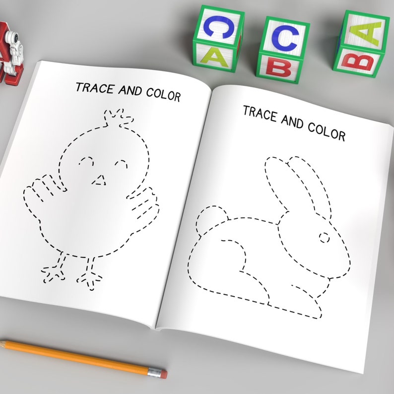 Printable Trace and Color Fine Motor Development Worksheets for ...