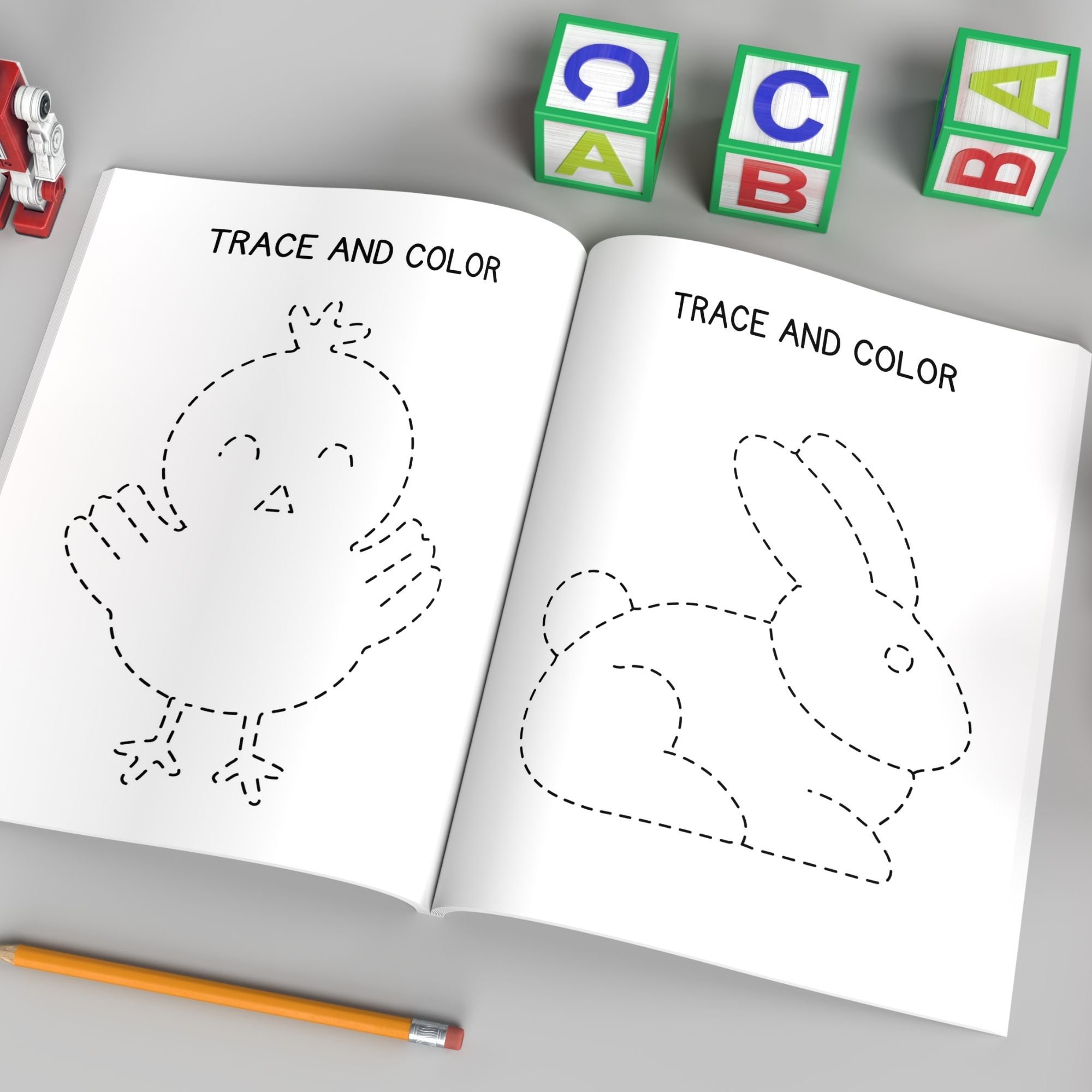 Printable Trace and Color Fine Motor Development Worksheets for ...