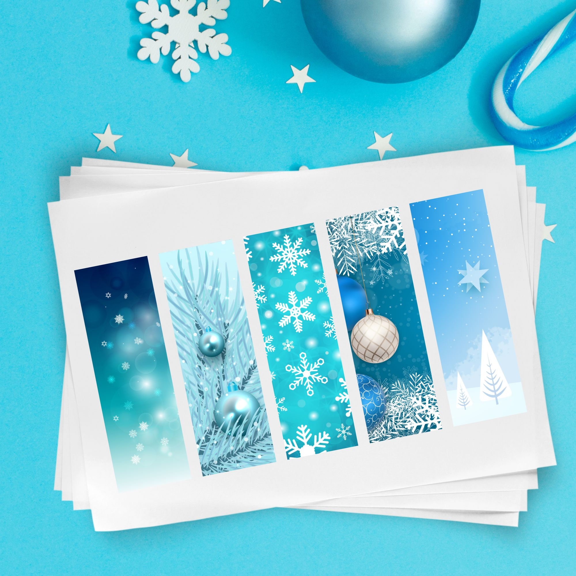 Christmas Printable Bookmarks, Holiday Bookmarks, Festive Bookmarks ...