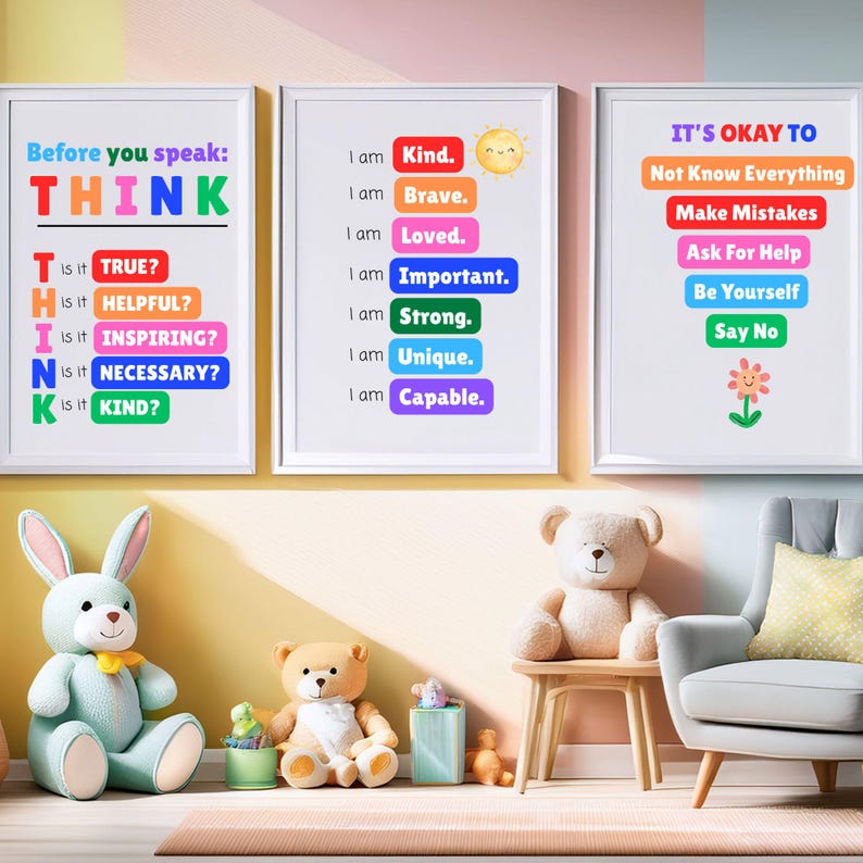 Printable Calming Corner Poster Bundle – Printable THINK Affirmation ...