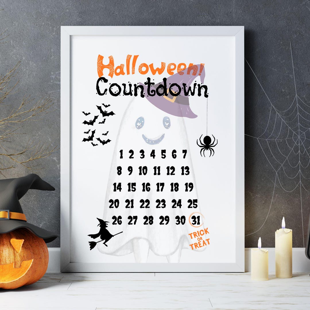Printable Countdown to Halloween , Halloween Decor, Halloween Poster ...