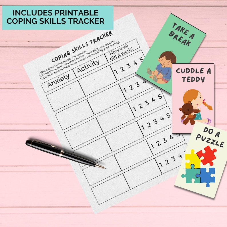 Printable Anxiety Coping Cards for Children, Reduce Anxiety Coping ...