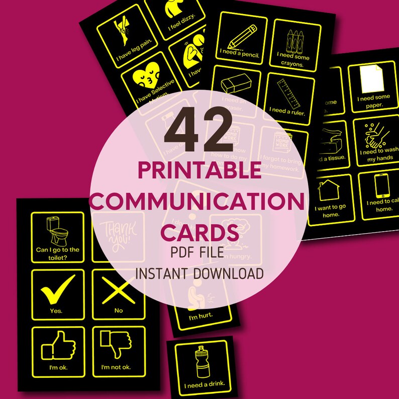 Printable Communication Cards for Non-verbal Autism | Etsy