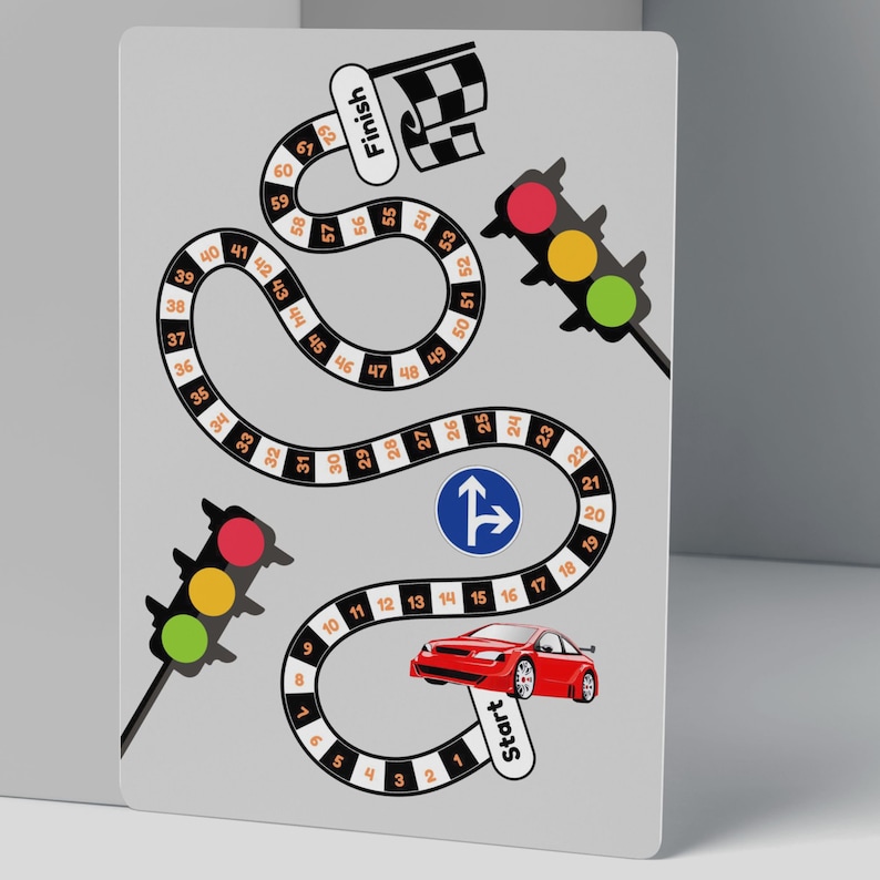 Car Racing Printable Board Game, Family Board Game, KIDS Board Games ...