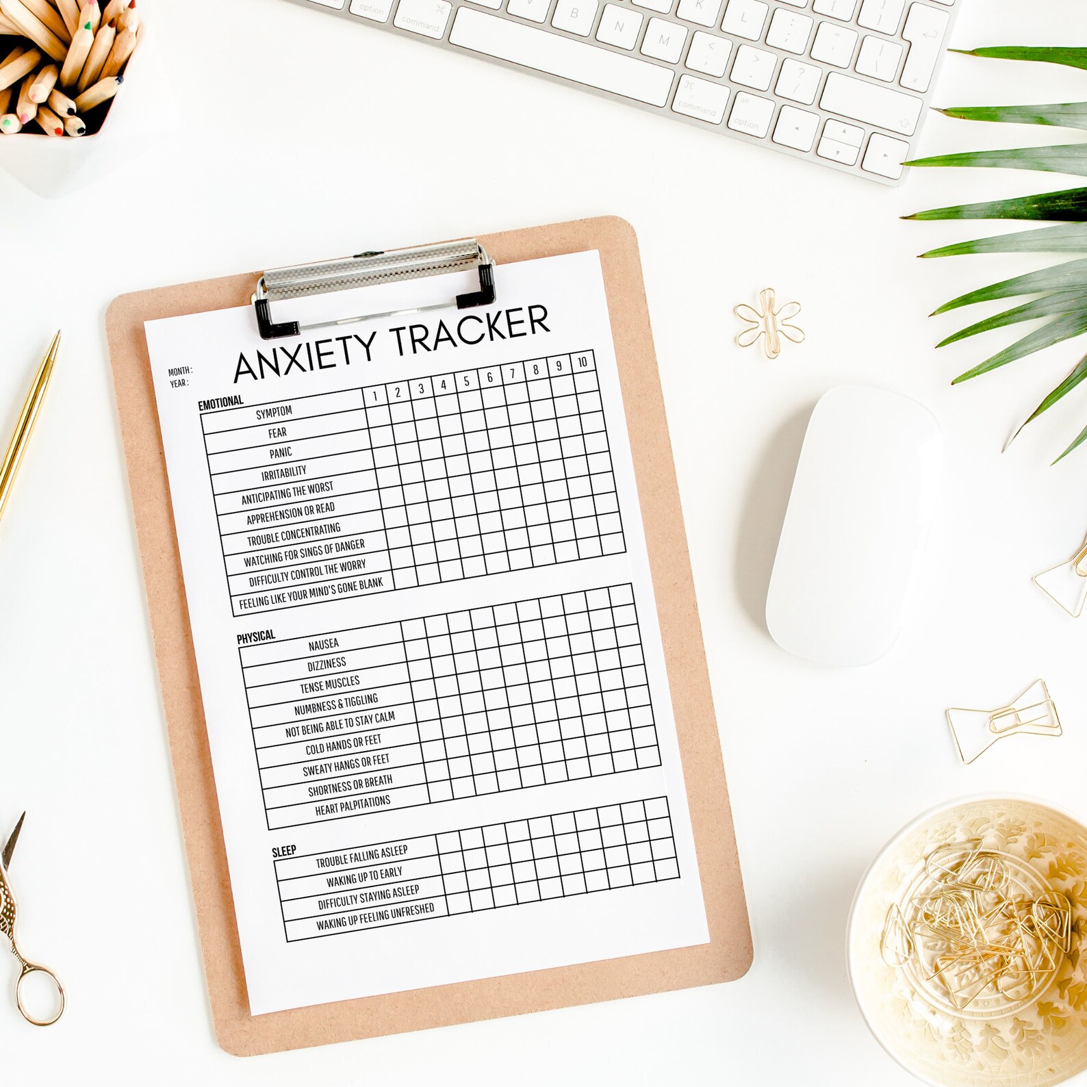 Anxiety and Mood Symptom Tracker, Anxiety Journal, Anxiety Log, Anxiety ...