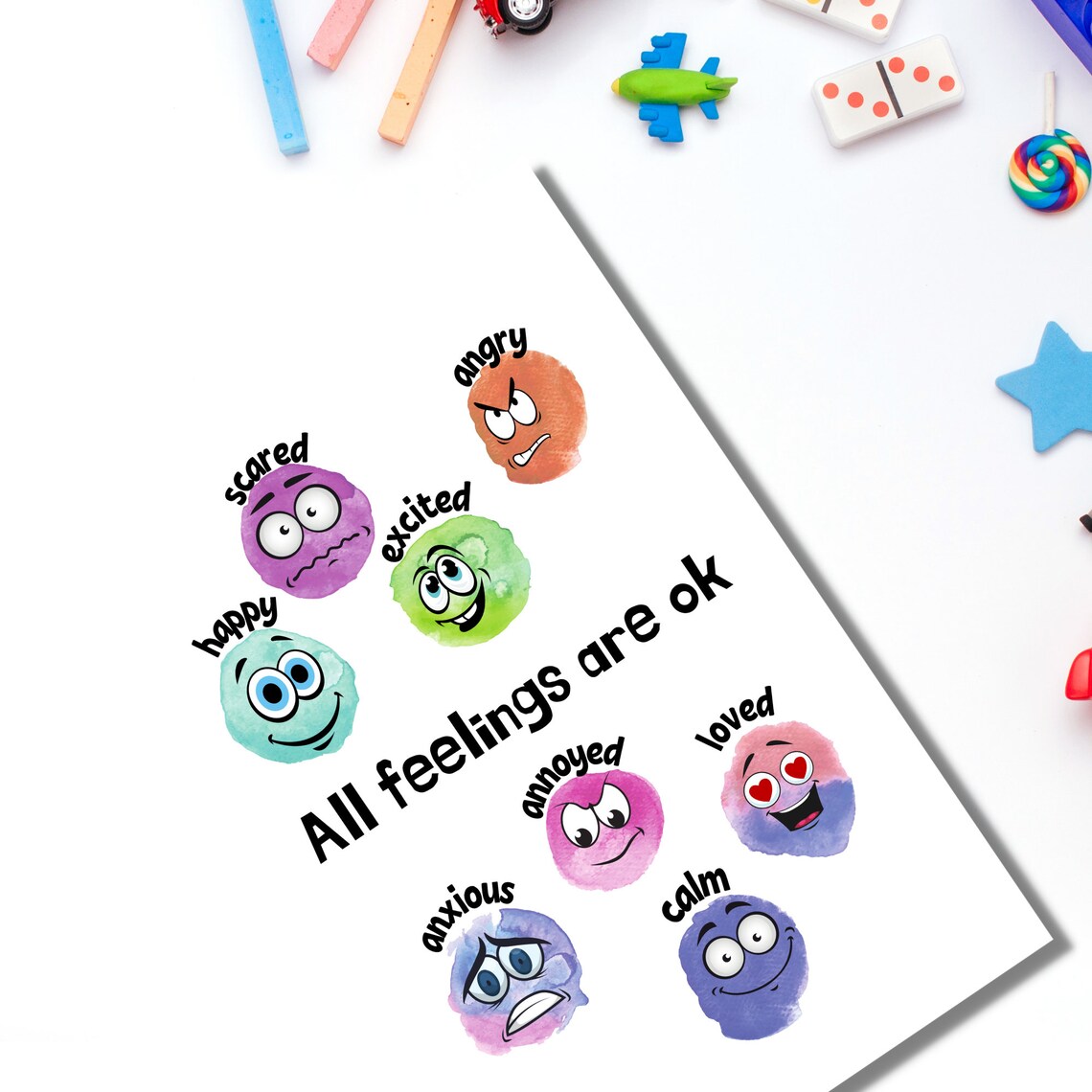 FEELINGS PRINTABLE Poster, Feeling Wall Decor, Printable Emotions, Kids ...