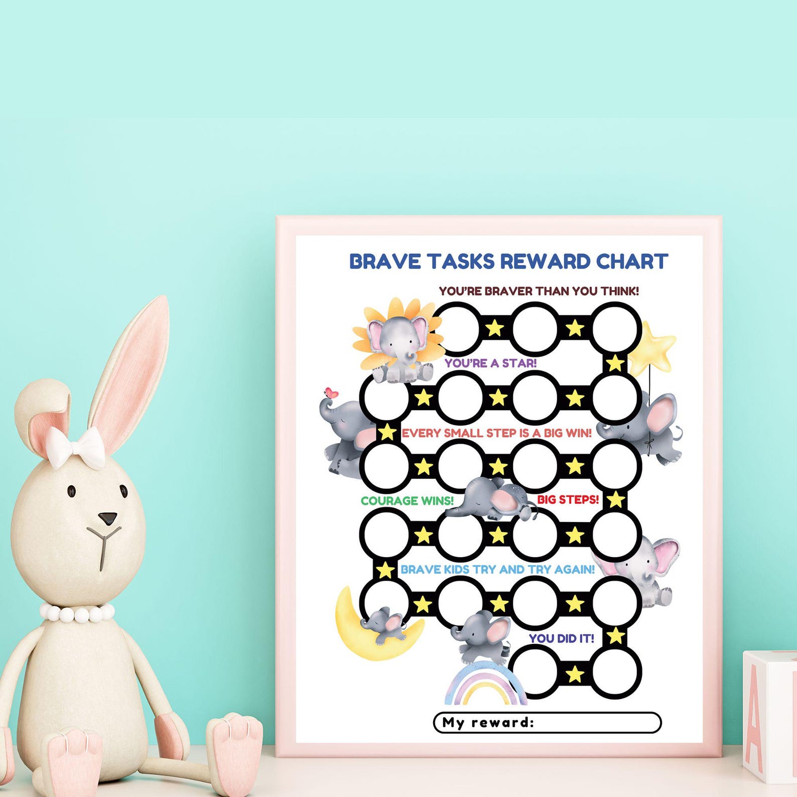 Printable Brave Tasks Reward Chart for Kids to Build Confidence ...
