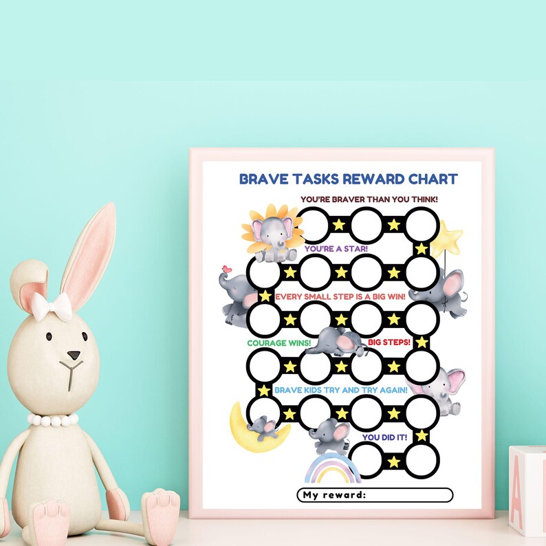 Printable Brave Tasks Reward Chart for Kids to Build Confidence ...