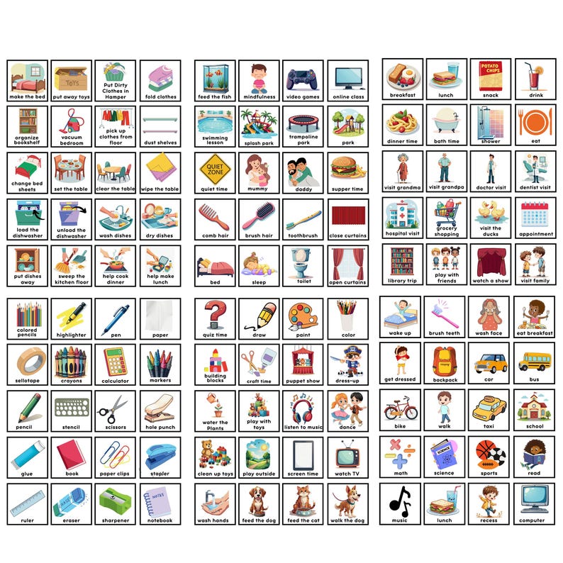Printable Visual Routine Cards for Kids | Daily Schedule Activity Cards ...