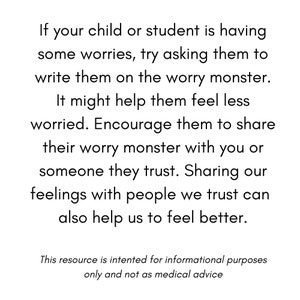 Printable Worry Monster Workbook -monster Coloring Sheets - Worry ...