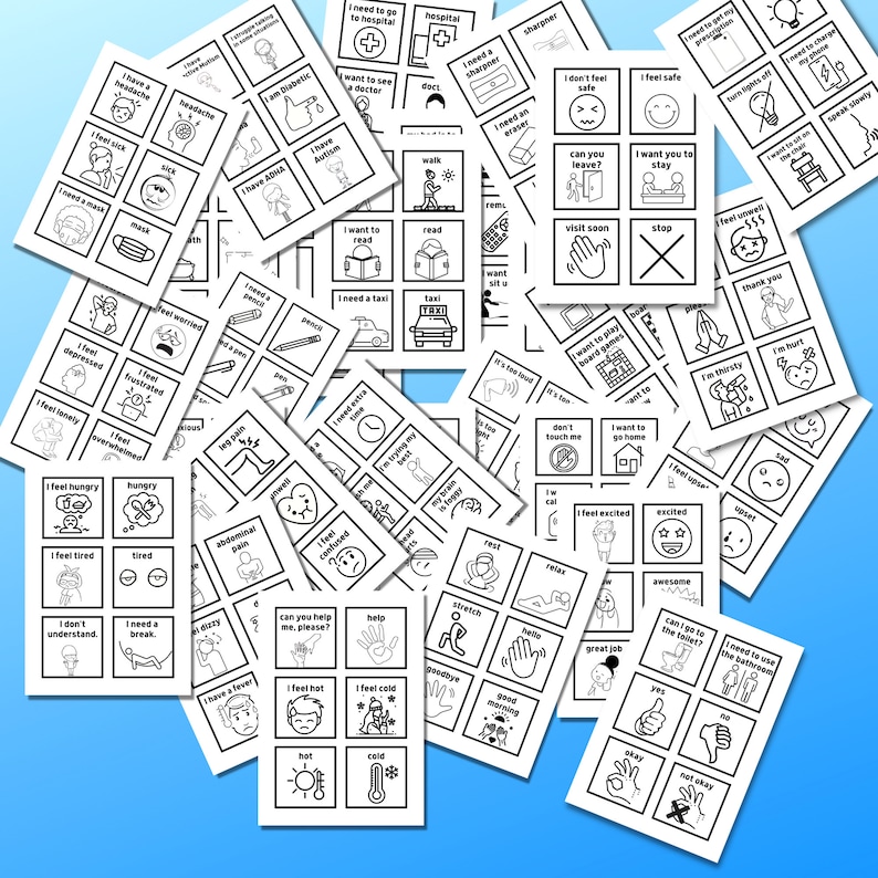 202 printable Communication Cards for Non-Verbal Autism | Etsy