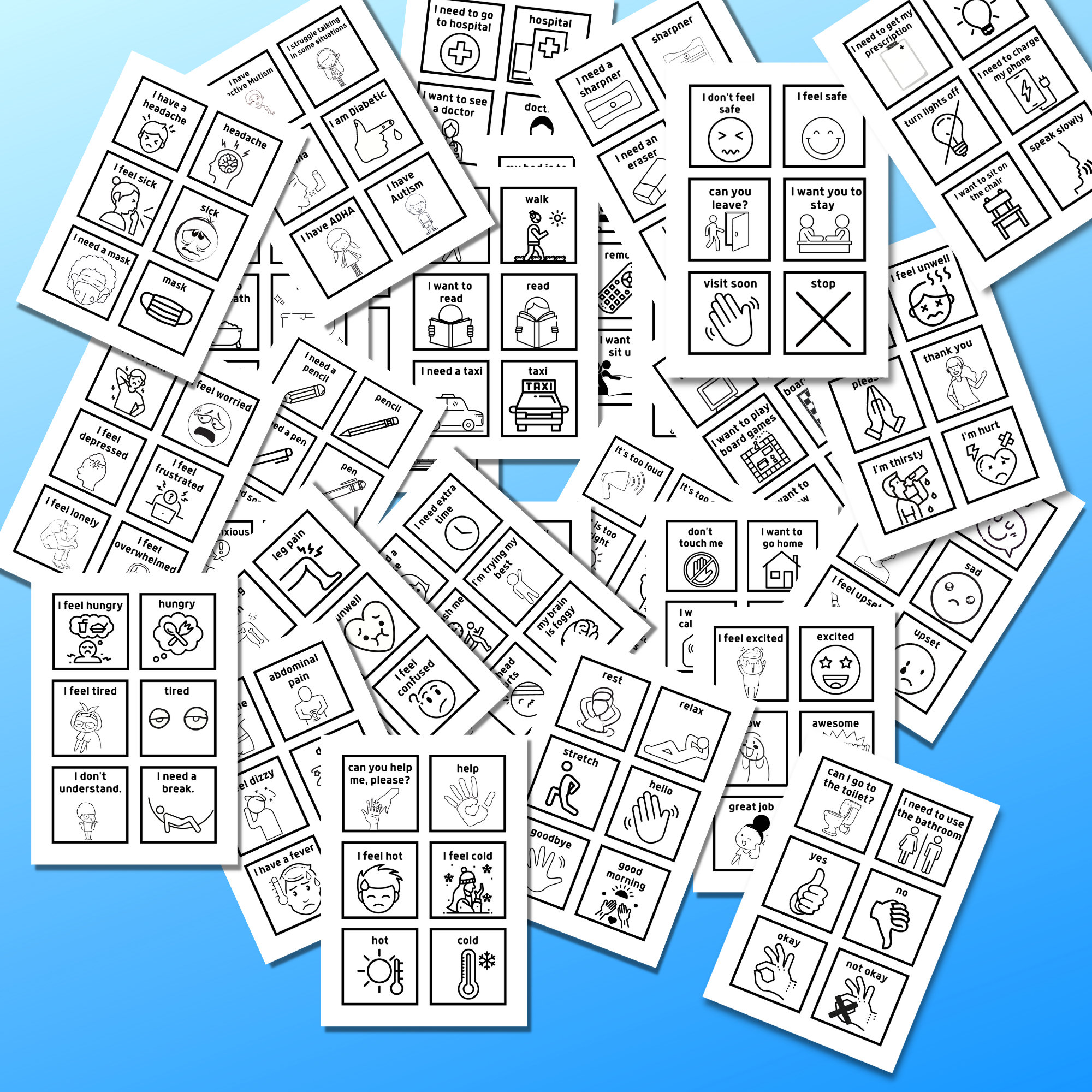 202 printable Communication Cards for Non-Verbal Autism | Etsy
