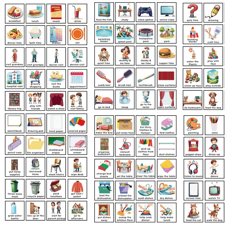 Printable Daily Routine Cards Visual Schedule, Autism Schedule Toddler ...